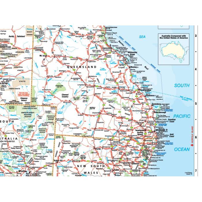 Australia Small Map – Compact Laminated Reference Map of Australia