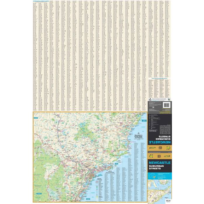 Newcastle Ubd Laminated Map For The Wall Newcastle Wall Map