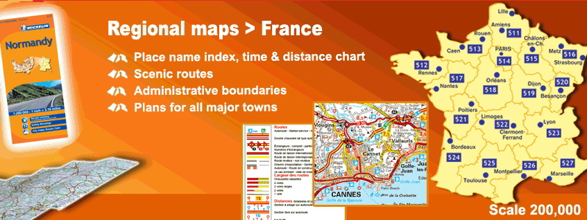 Maptopia's stocks a range of Regional French maps by michelin - order ...